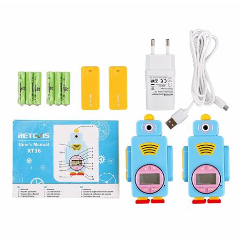 2PCS Mini Kids Walkie Talkie Blue