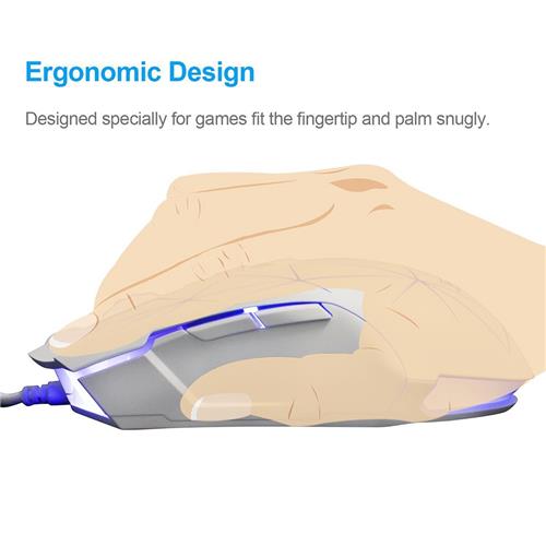 Ajazz AJ52 Wired Gaming Mouse White