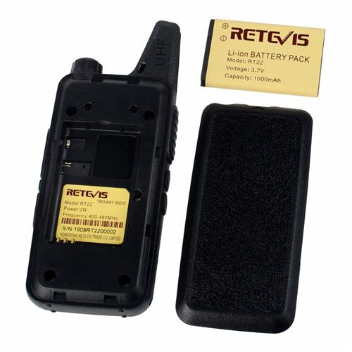 2PCS Retevis RT22 Walkie Talkie Black