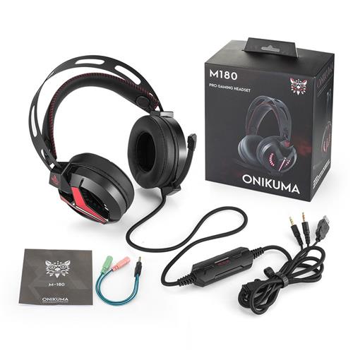 ONIKUMA M180 Gaming Headphone with Mic Black and Red