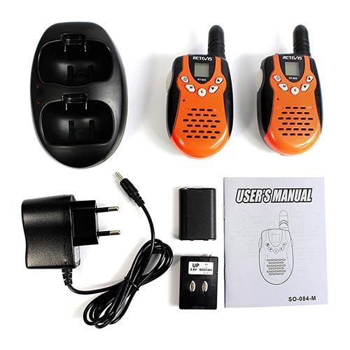 2PCS Retevis RT602 Children Walkie Talkie Black Orange