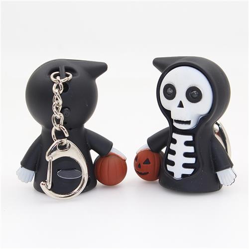 Halloween Skeleton Keychain with Sound LED Light