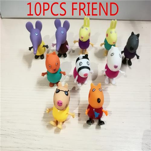 10PCS Peppa Pig Family Friends Action Figure Toys