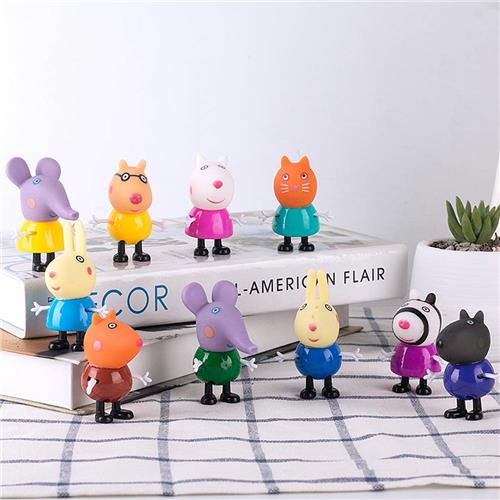 10PCS Peppa Pig Family Friends Action Figure Toys