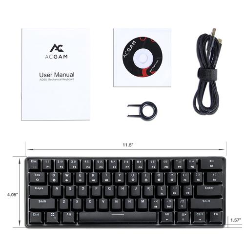 ACGAM AG6X Wired Mechanical Keyboard Full Keys Programmable