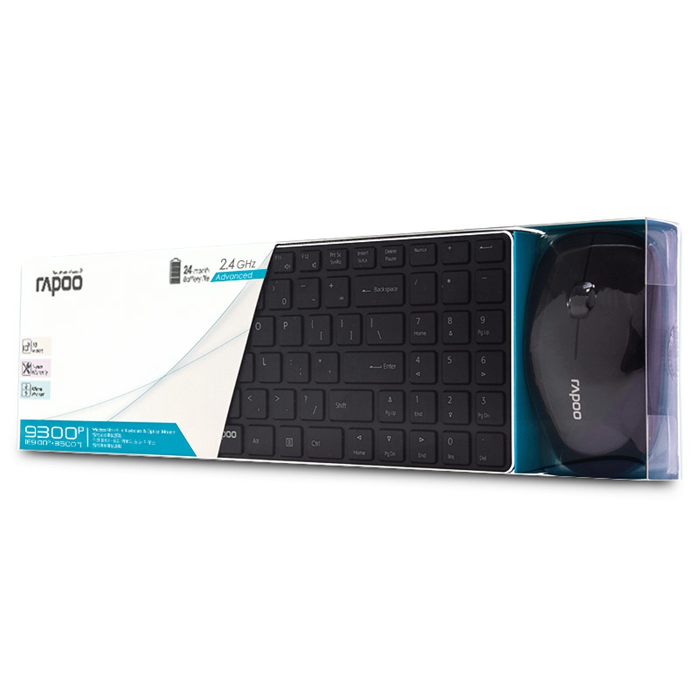 Rapoo 9300P 2.4G Wireless Optical Keyboard Wireless Mouse Kit