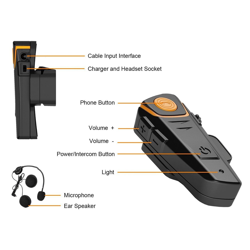 BT-S2 Bluetooth Wireless Motorcycle Helmet Intercom