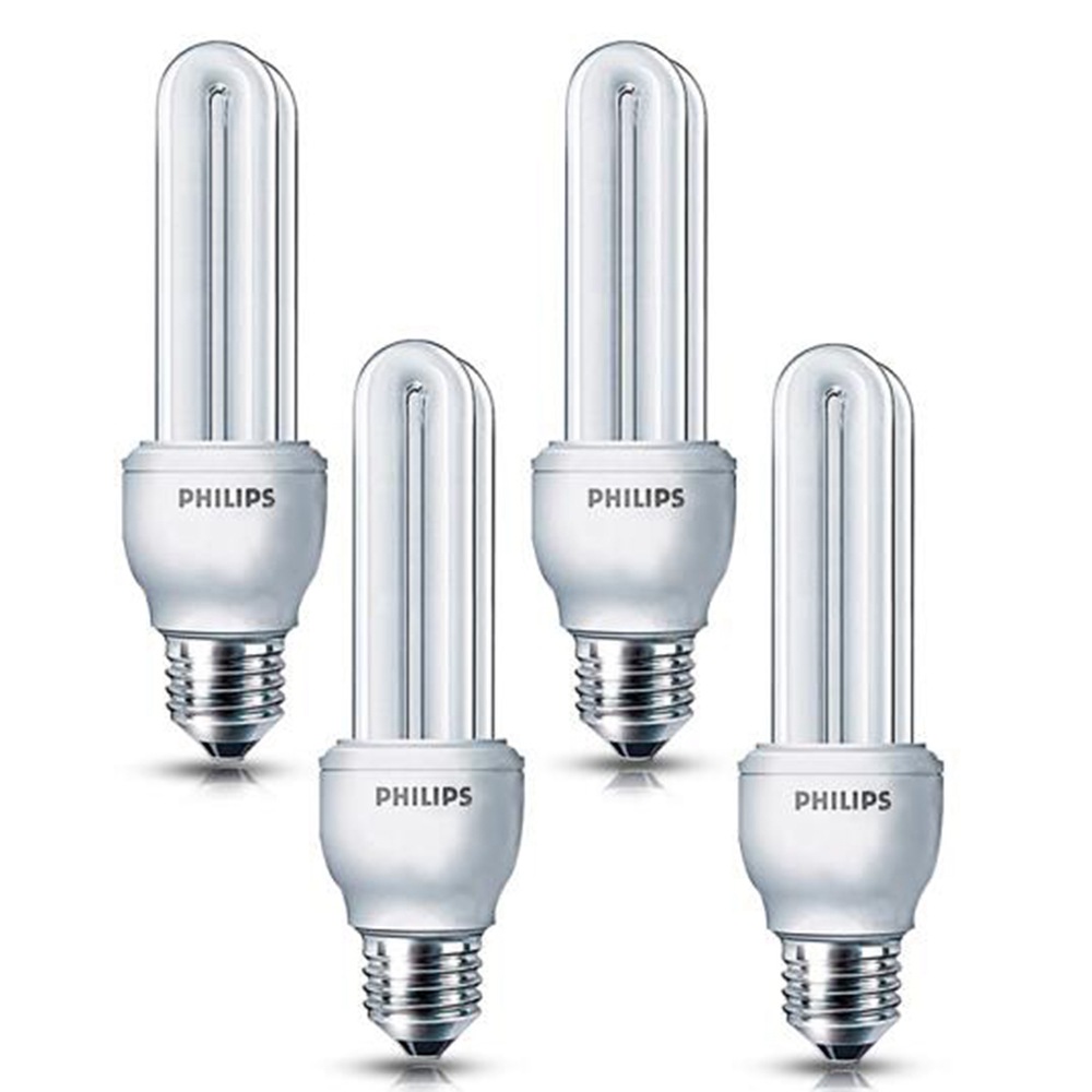 4PCS Philips E27 CFL Light Bulb White Light