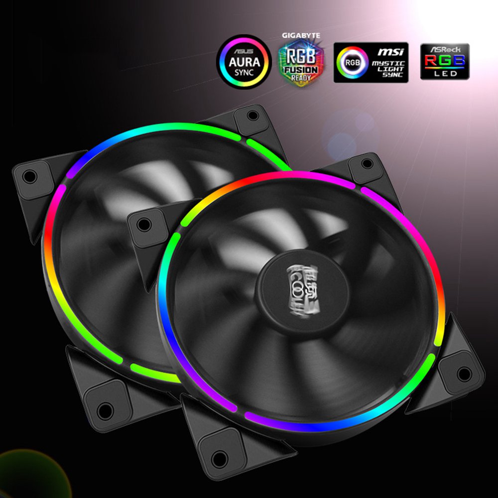 Pccooler Halo 12cm Case Cooler Fan 4 Pin With RGB LED Light