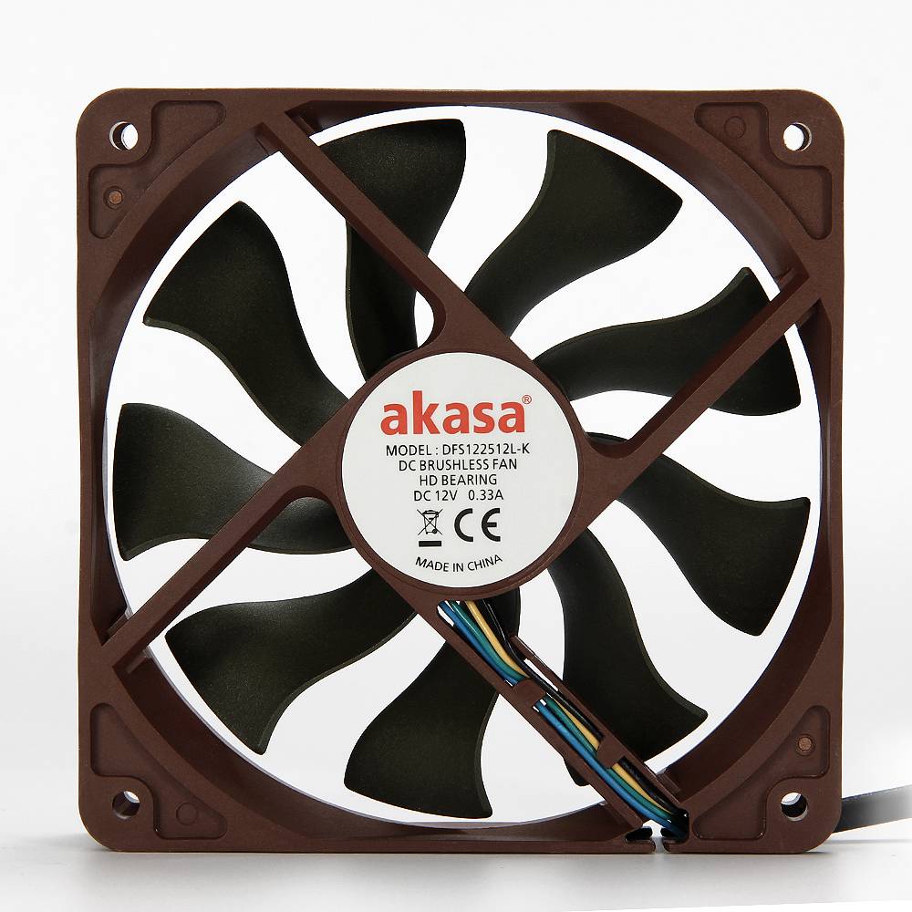 Akasa AK-FN057 12cm APACHE S FLOW Blade Design Fan Heatsink Fan Brown