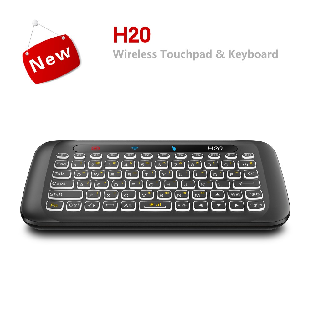 H20 White Backlight Full Screen Touchpad 2.4G Wireless Keyboard