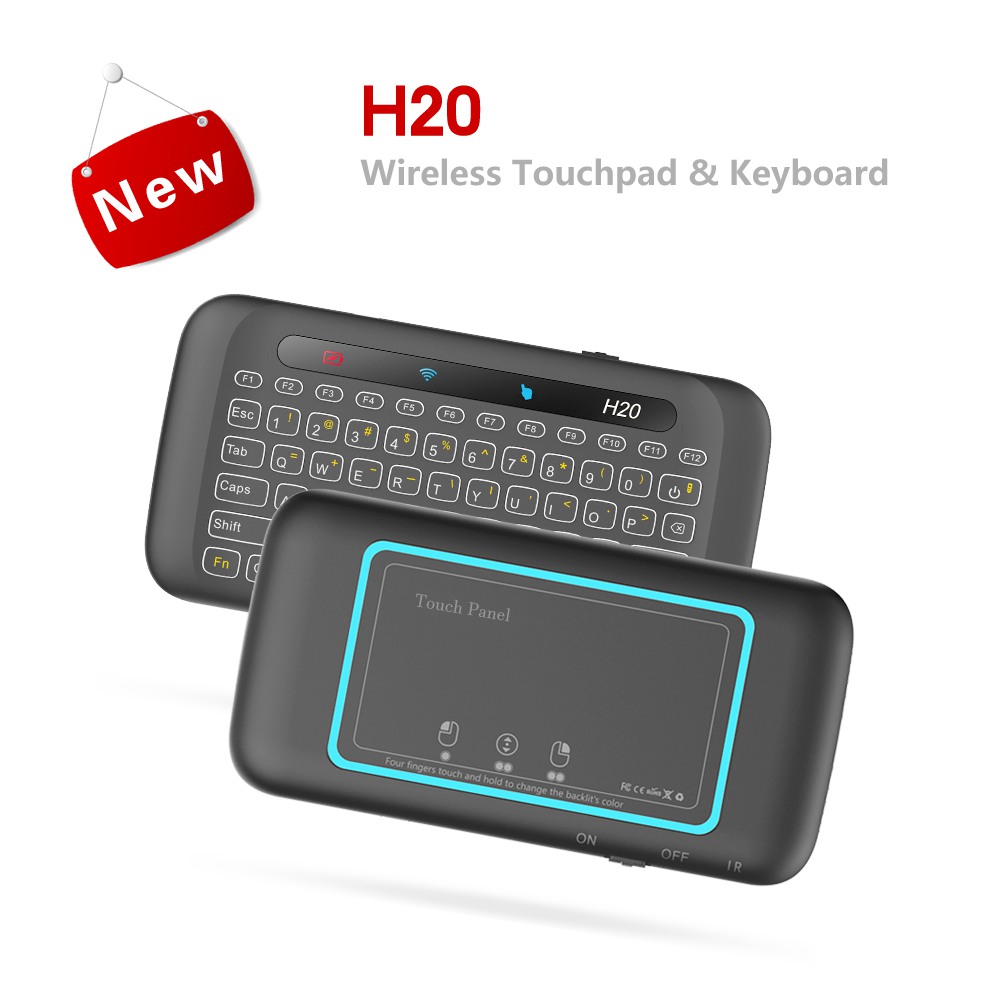 H20 White Backlight Full Screen Touchpad 2.4G Wireless Keyboard