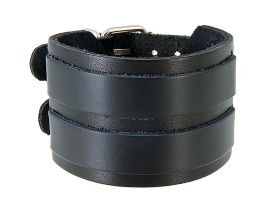 Double Leather Bracelet Black