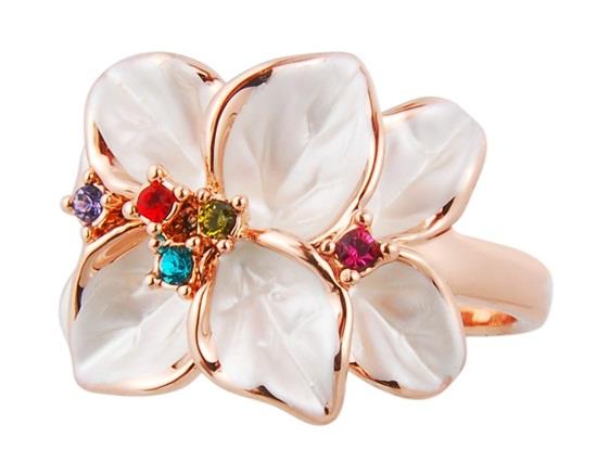 Rigant 18K RGP Alloy Flower Design Ring Sz 9 Gold