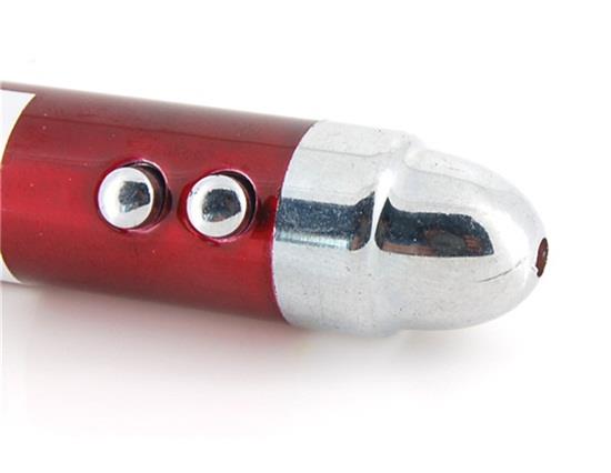 2 In 1 Shock Red Beam Laser Pointer With Keychain