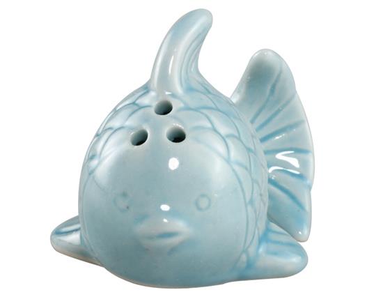 Fish Shaped Ceramic Salt And Pepper Shaker Set Blue
