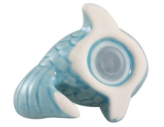 Fish Shaped Ceramic Salt And Pepper Shaker Set Blue
