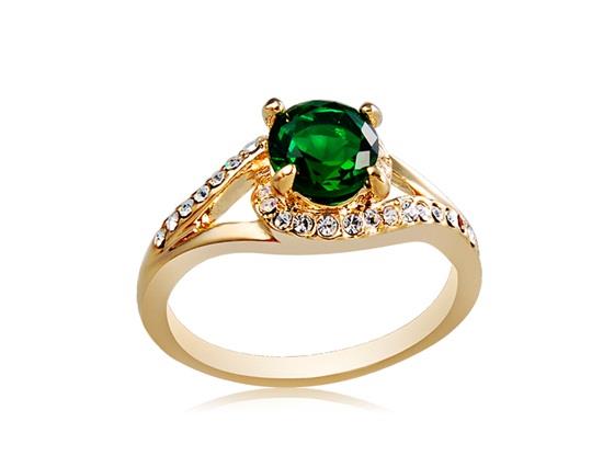 Neoglory Green Crystal Decorated Ring