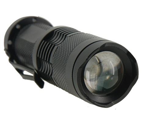 Sipik SK68 Mini Adjustable Zooming LED Flashlight Black