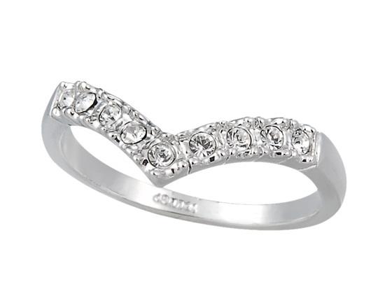 V-Shaped Ring Sz 9 White Gold