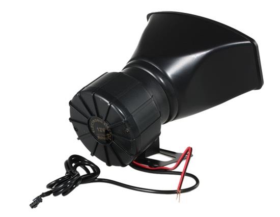 5-Tone Electronic Siren With Microphone Black