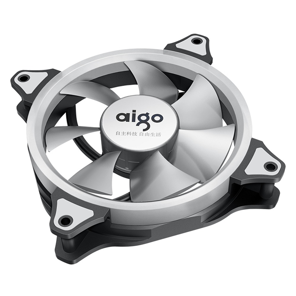 Aigo 1Pcs RGB 120MM Case Cooling Fan White + Black