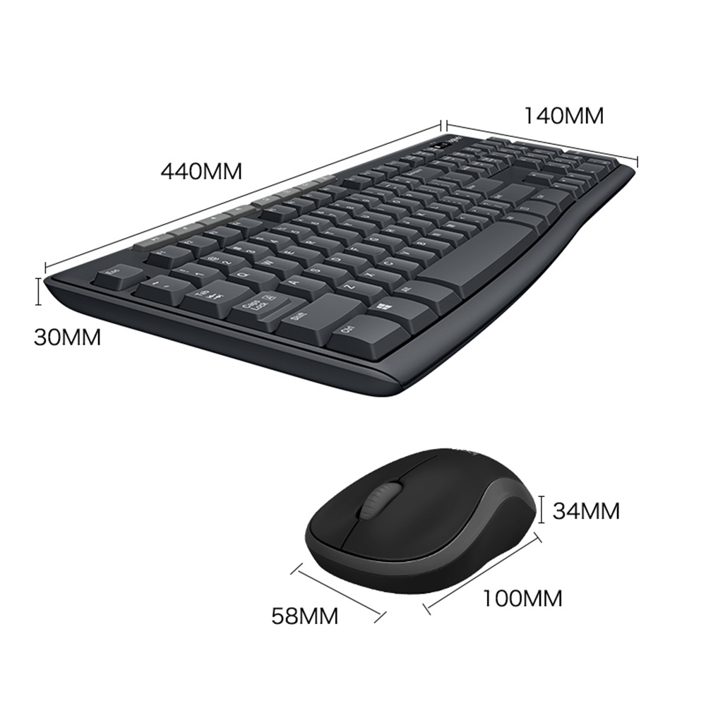 Logitech MK270 Wireless Keyboard and Mouse Kit Black