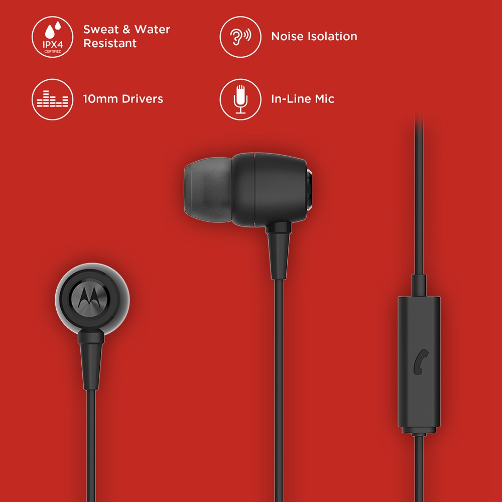 Motorola Metal Earbuds Black
