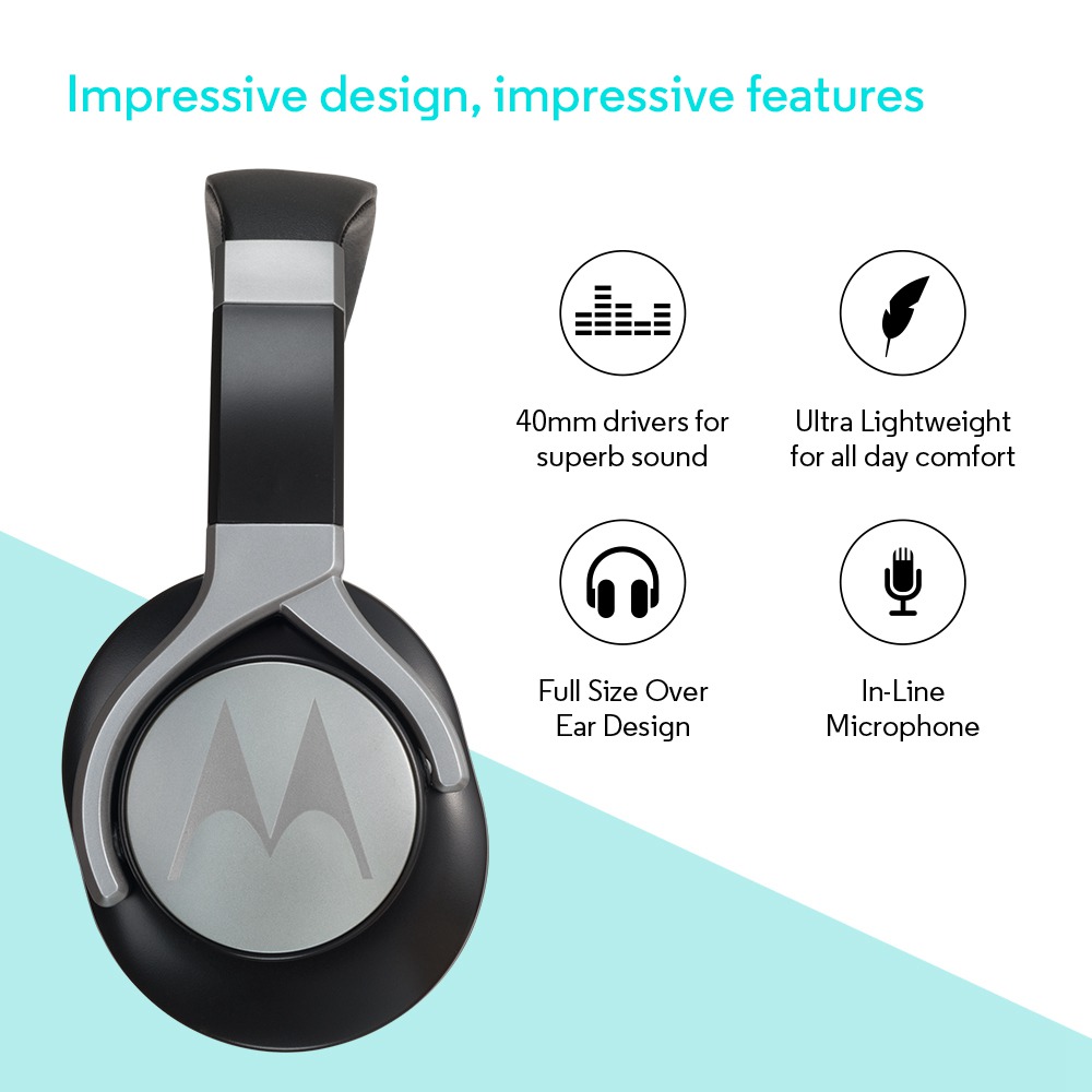Motorola Pulse Max Wired Headphone Black