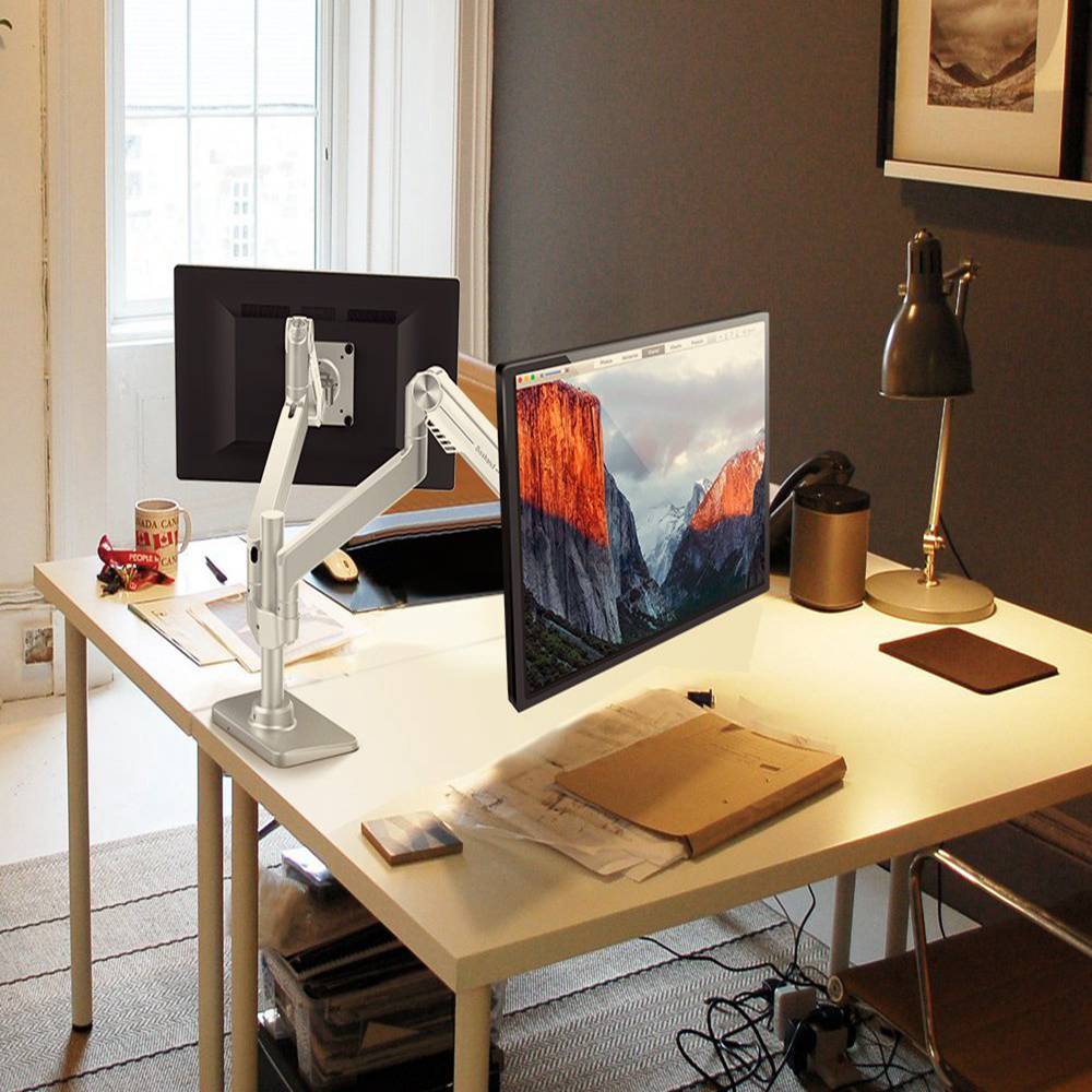 Bestand Dual Monitor Arm Mount Stand S2 Arm-Aluminum Swivel Gas Spring