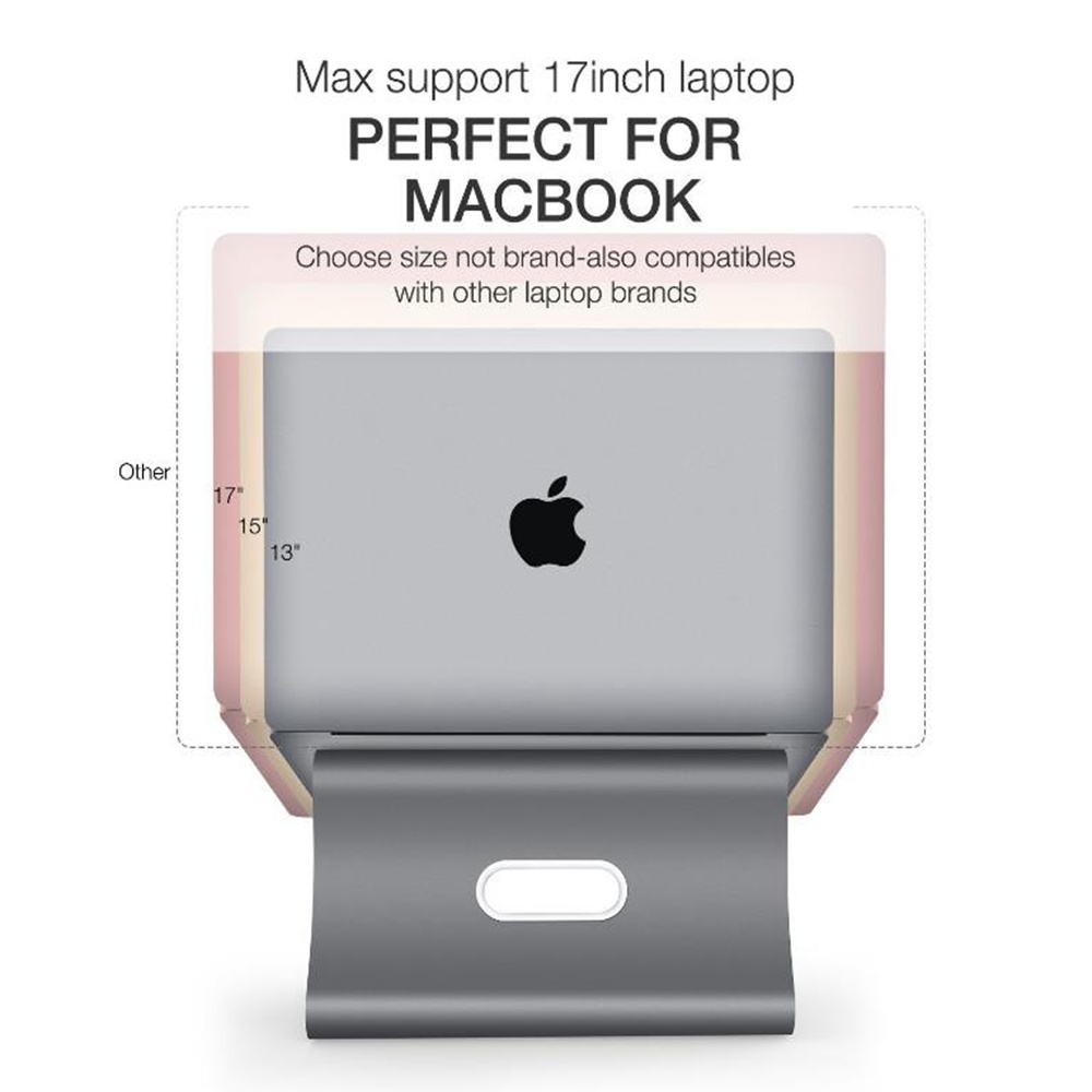 Bestand Laptop Stand 102S Aluminum Cooling Macbook Stand Holder Gray