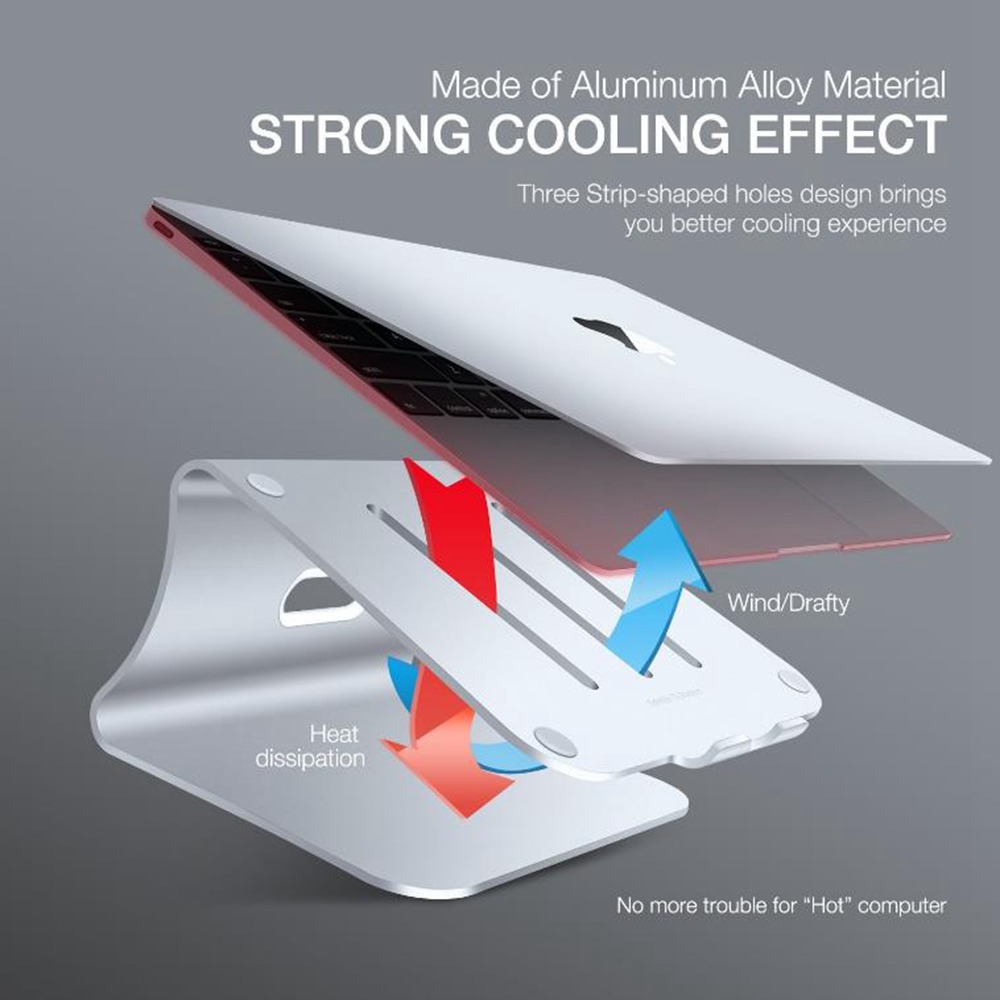 Bestand Laptop Stand 102S Aluminum Cooling Macbook Stand Holder Silver
