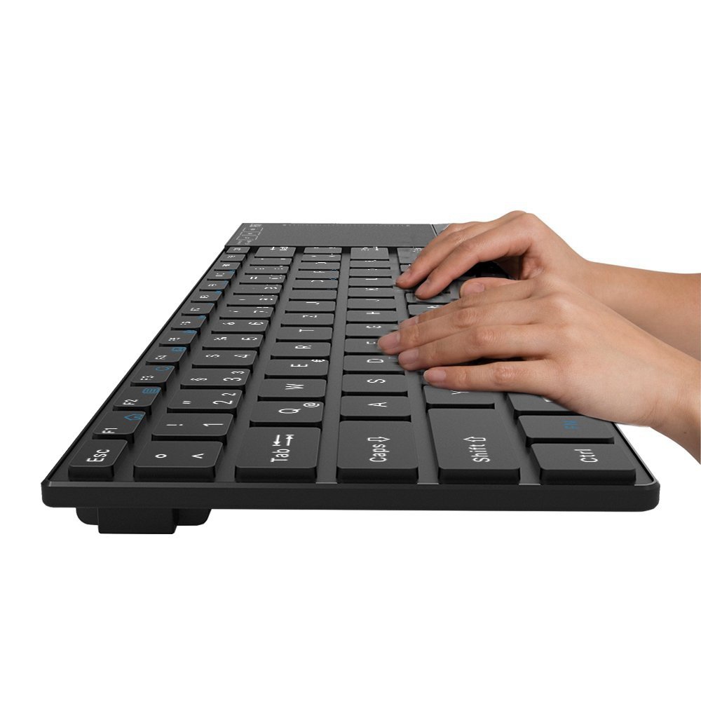 Rii K22 2.4G Wireless German Keyboard With Large Touchpad Black