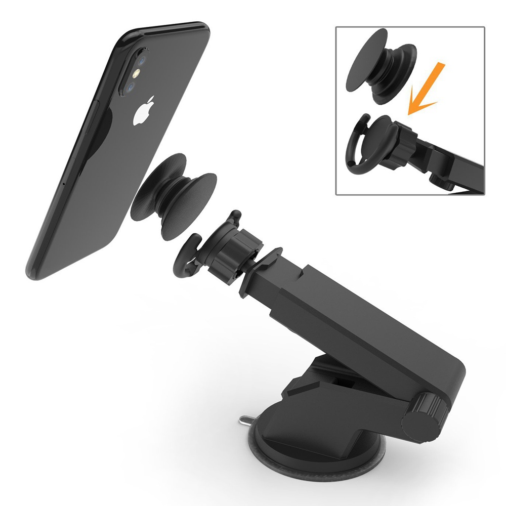 CM-400 Pop Suction Cup Type Stand Socket Car Mount 360 Degree Rotation