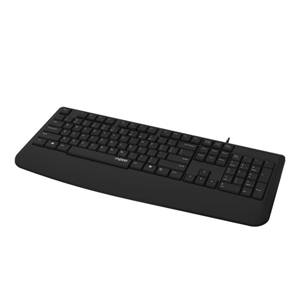Rapoo NK1900 Wired Keyboard USB Slim Design Waterproof Keyboard Black