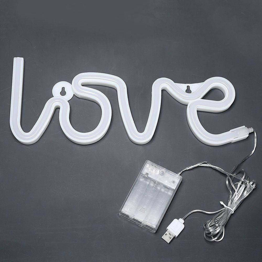 LED Love Neon Night Light White