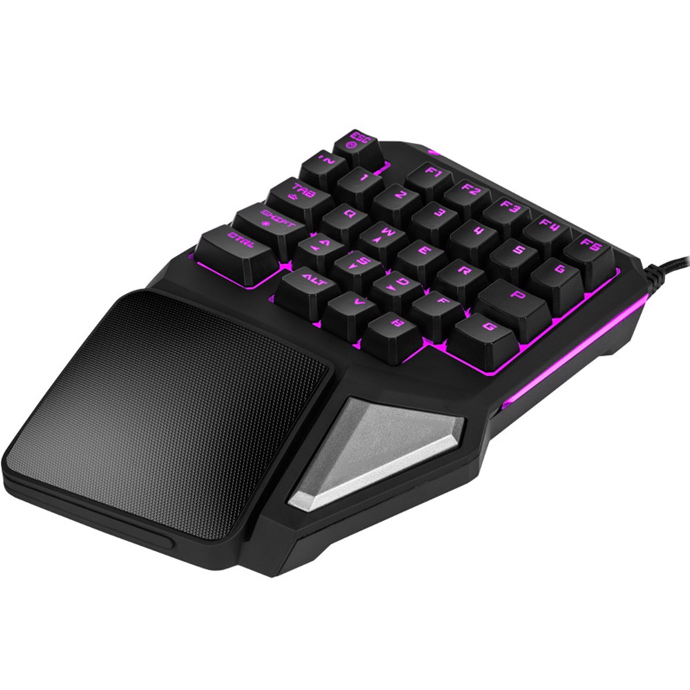 Delux T9 Pro Wired One-Handed Gaming Keyboard 7 Colors Backlight