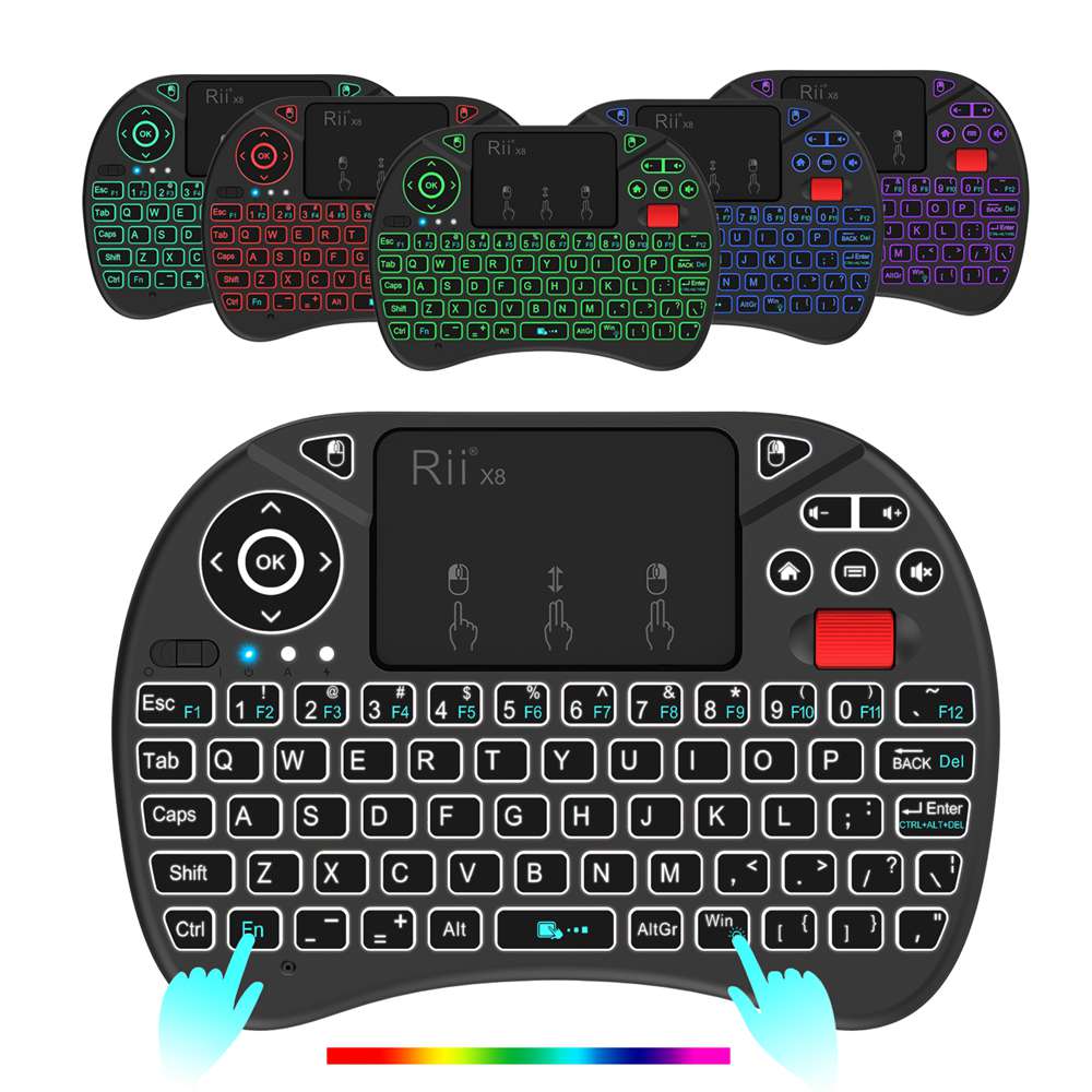 Rii X8 RGB Backlight Wireless Keyboard Touchpad Combo