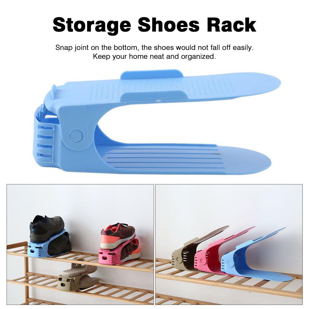 Modern Double Cleaning Storage Shoes Rack Blue