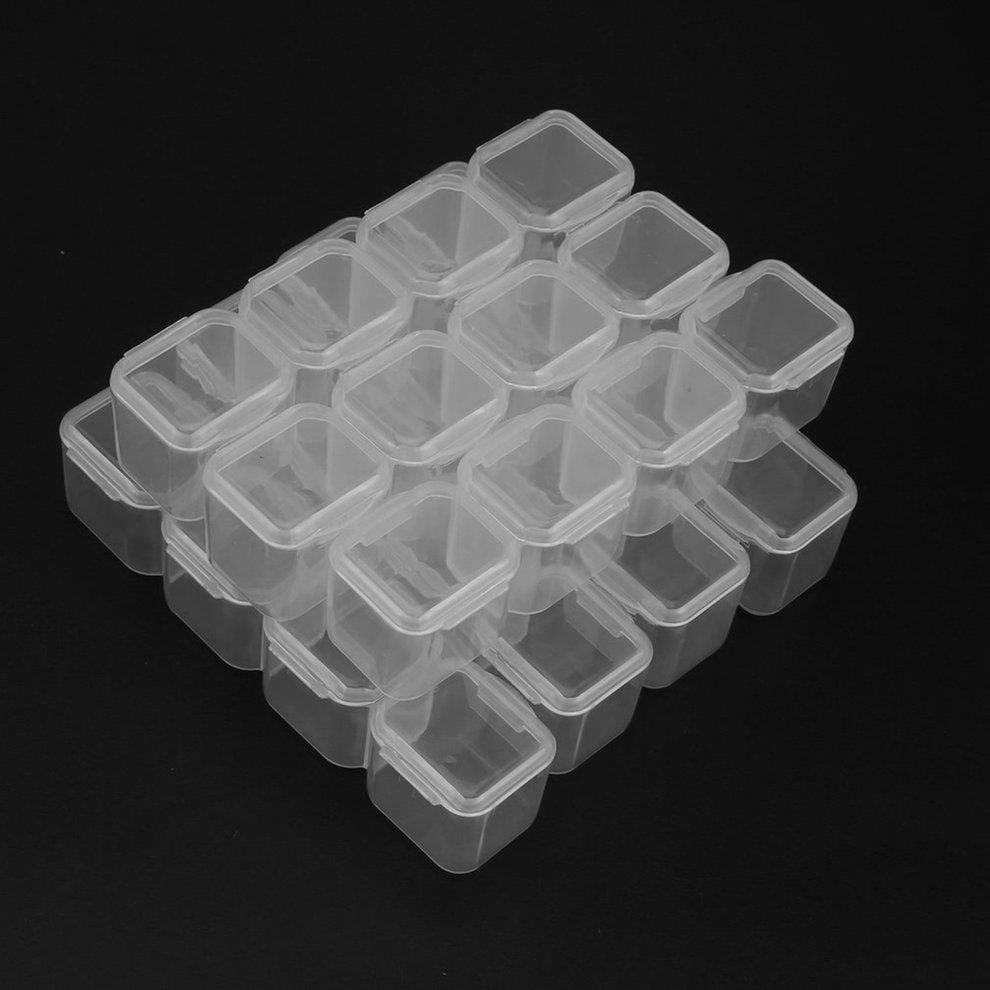 Plastic 28 Slots Jewelry Storage Box Case