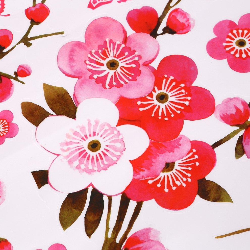 Removable Flower Peach Butterfly Wall decal Stickers