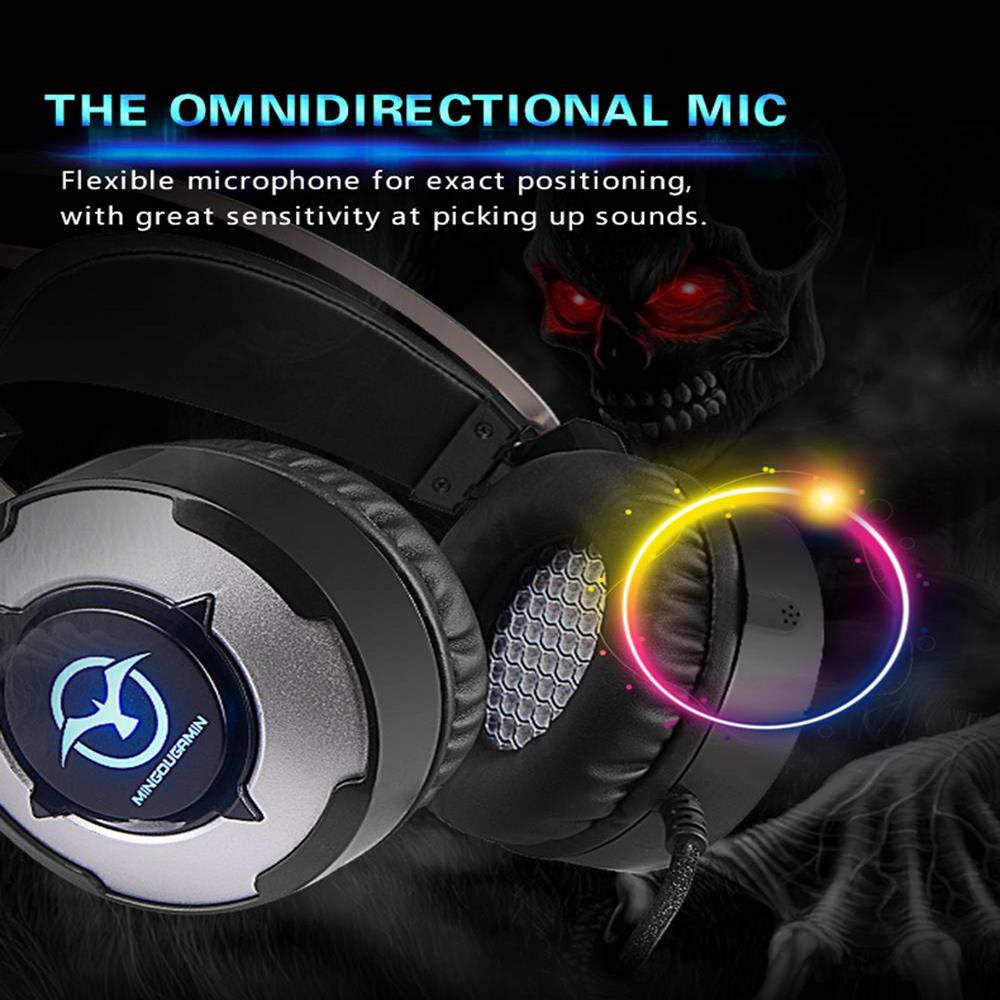 M1 Gaming Headset Colorful Glowing with Mic Black Silver