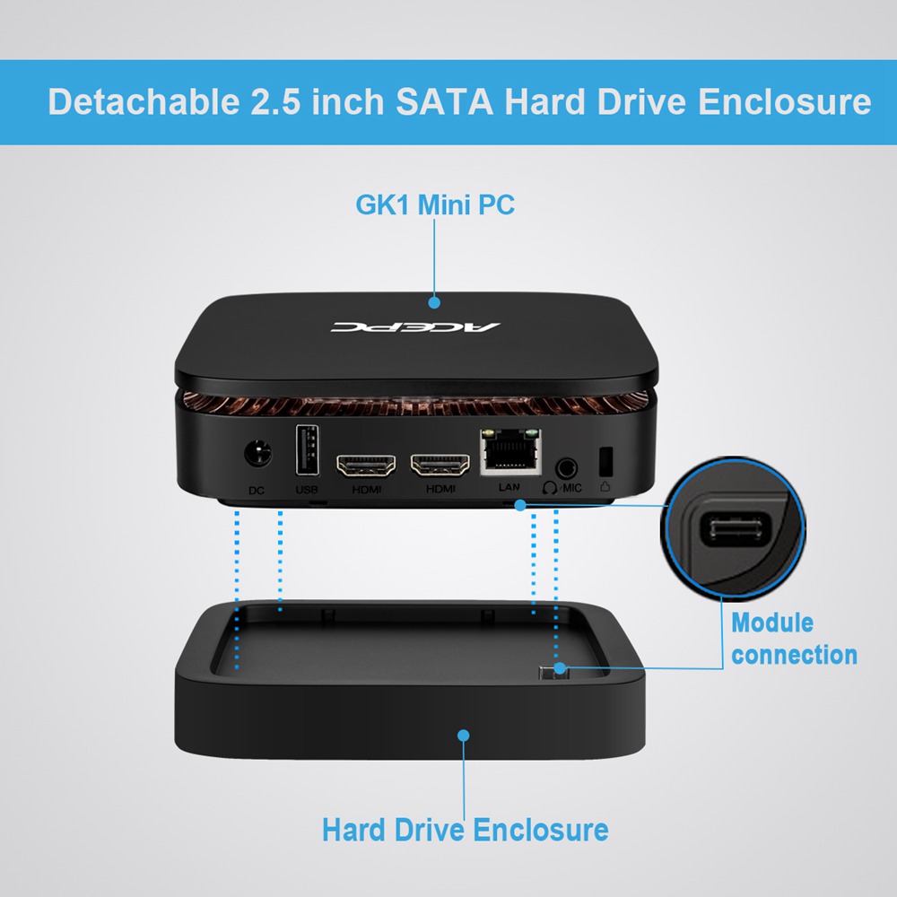 ACEPC GK1 Gemini Lake N4100 4GB/32GB Windows10 Mini PC