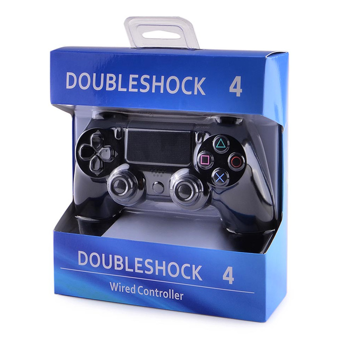 PS4 USB Wired Gaming Controller With Analog Sticks Black