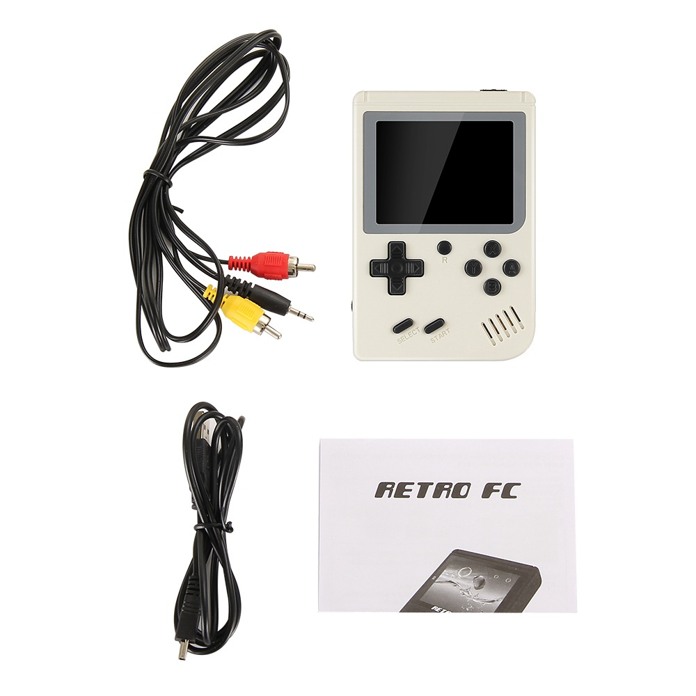 Built-in 168 Classic Game Retro FC Handheld Console White