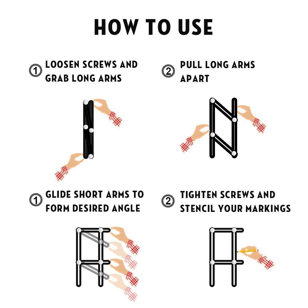 Measuring Template Ruler Mechanism Slide Tool Yellow