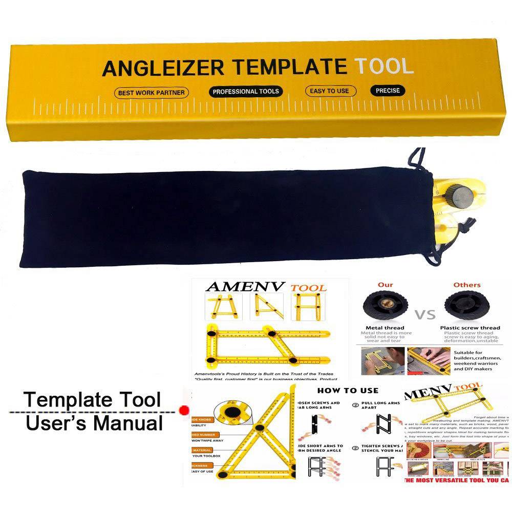 Measuring Template Ruler Mechanism Slide Tool Yellow