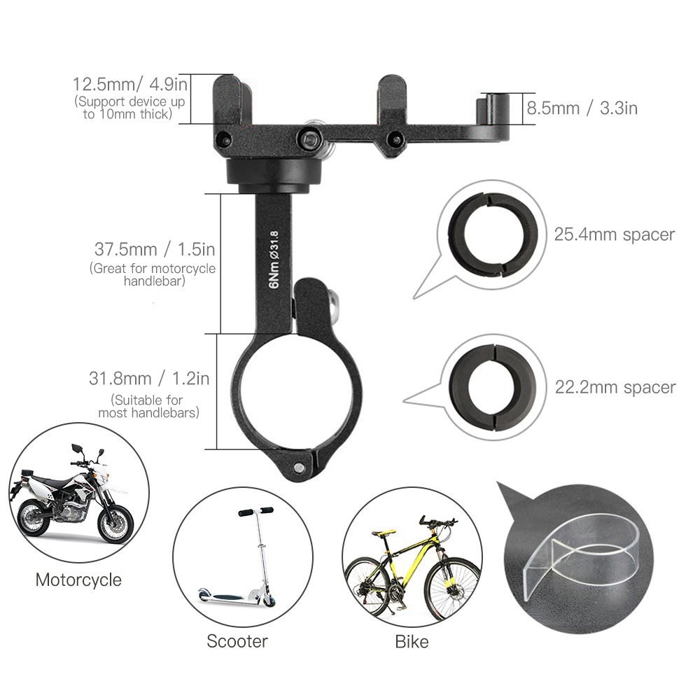 GUB Plus 6 Aluminum Alloy Bicycle Handlebar Phone Holder