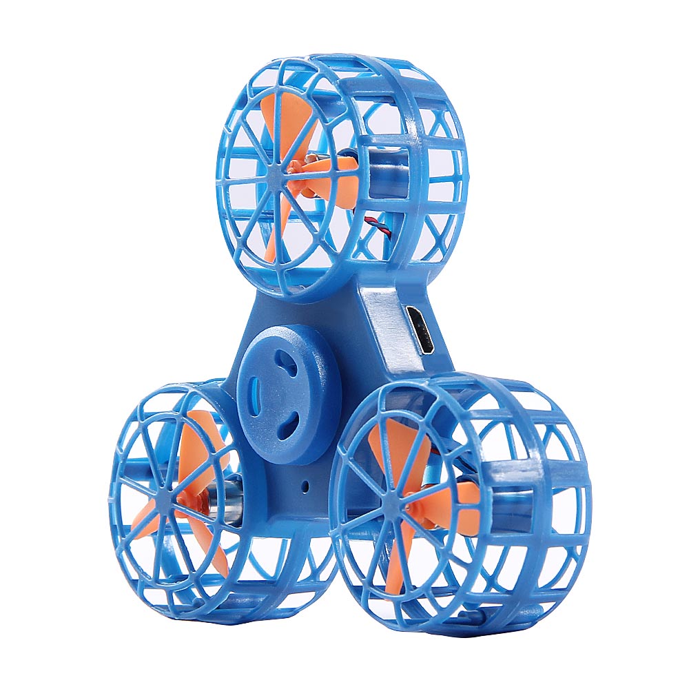 BoniToys Tiny Toy Drone Flying Fidget Spinner Blue