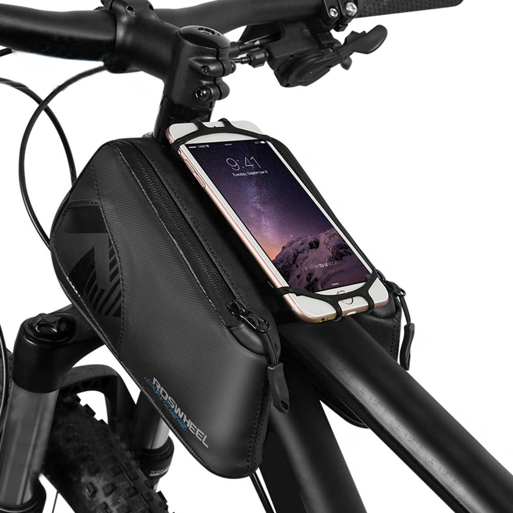 Roswheel 121453 Bicycle Front Tube Double Pouch Bike Phone Bag